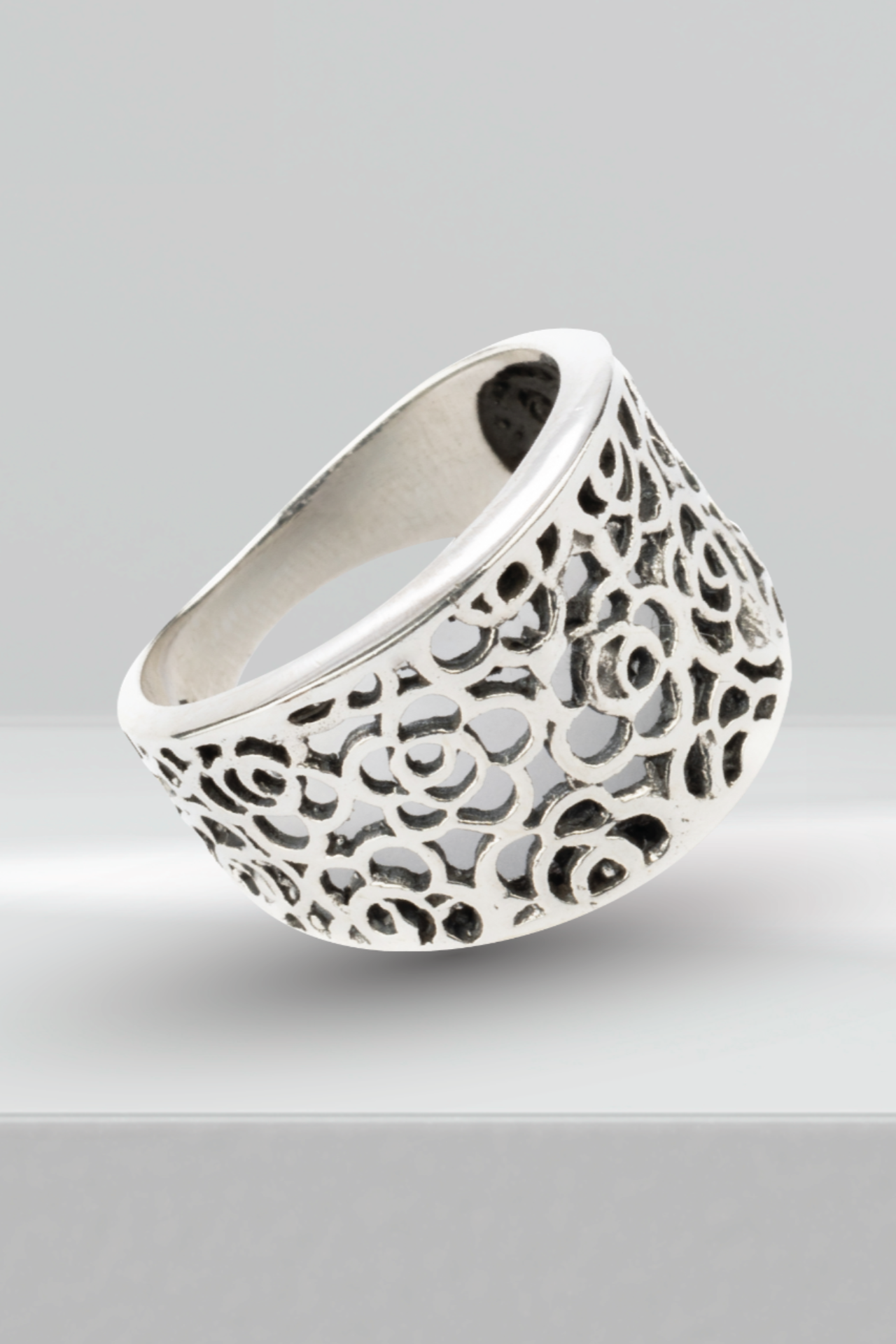 Tribal Bloom Silver Ring – Parman