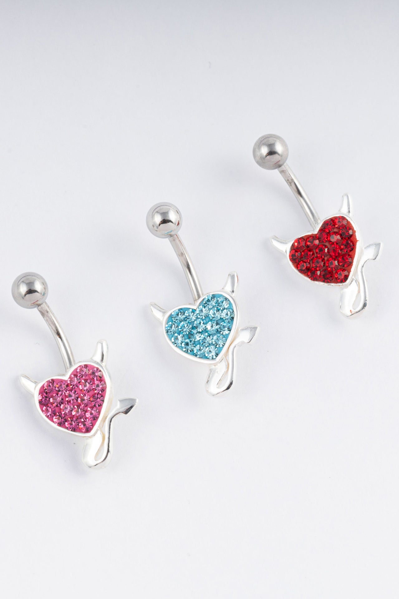 Reya Evil Heart Silver Belly Button Ring Parman