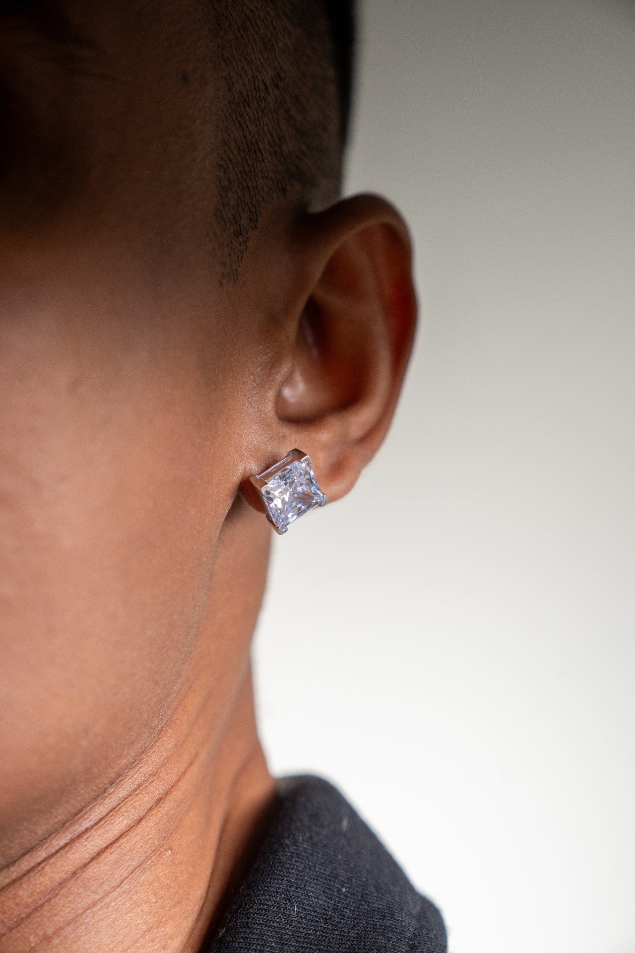 Lustre Square Silver Studs – Parman