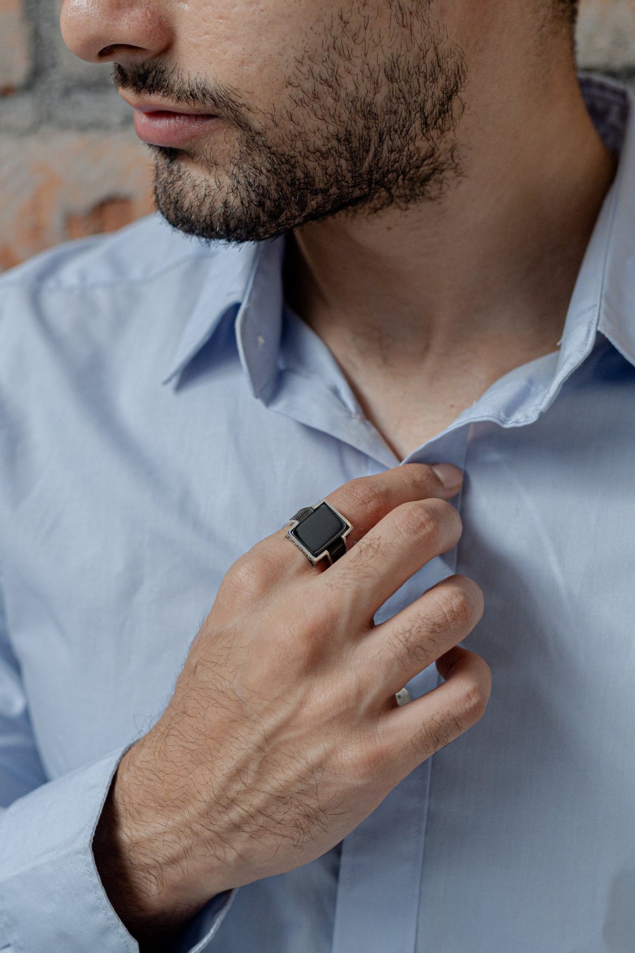 Samson Black Men’s Silver Ring – Parman