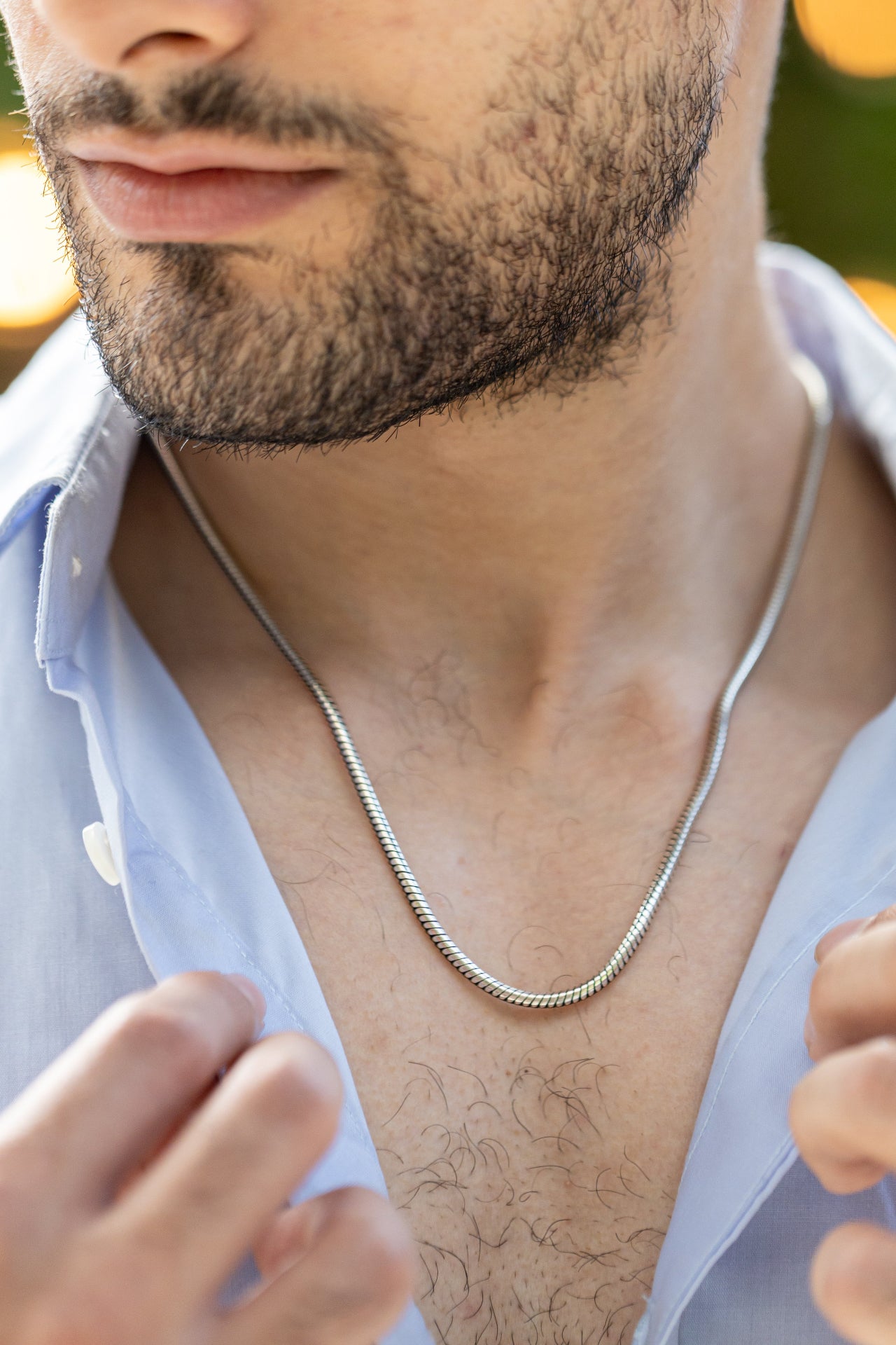 Atlas Men’s Silver Snake Chain – Parman