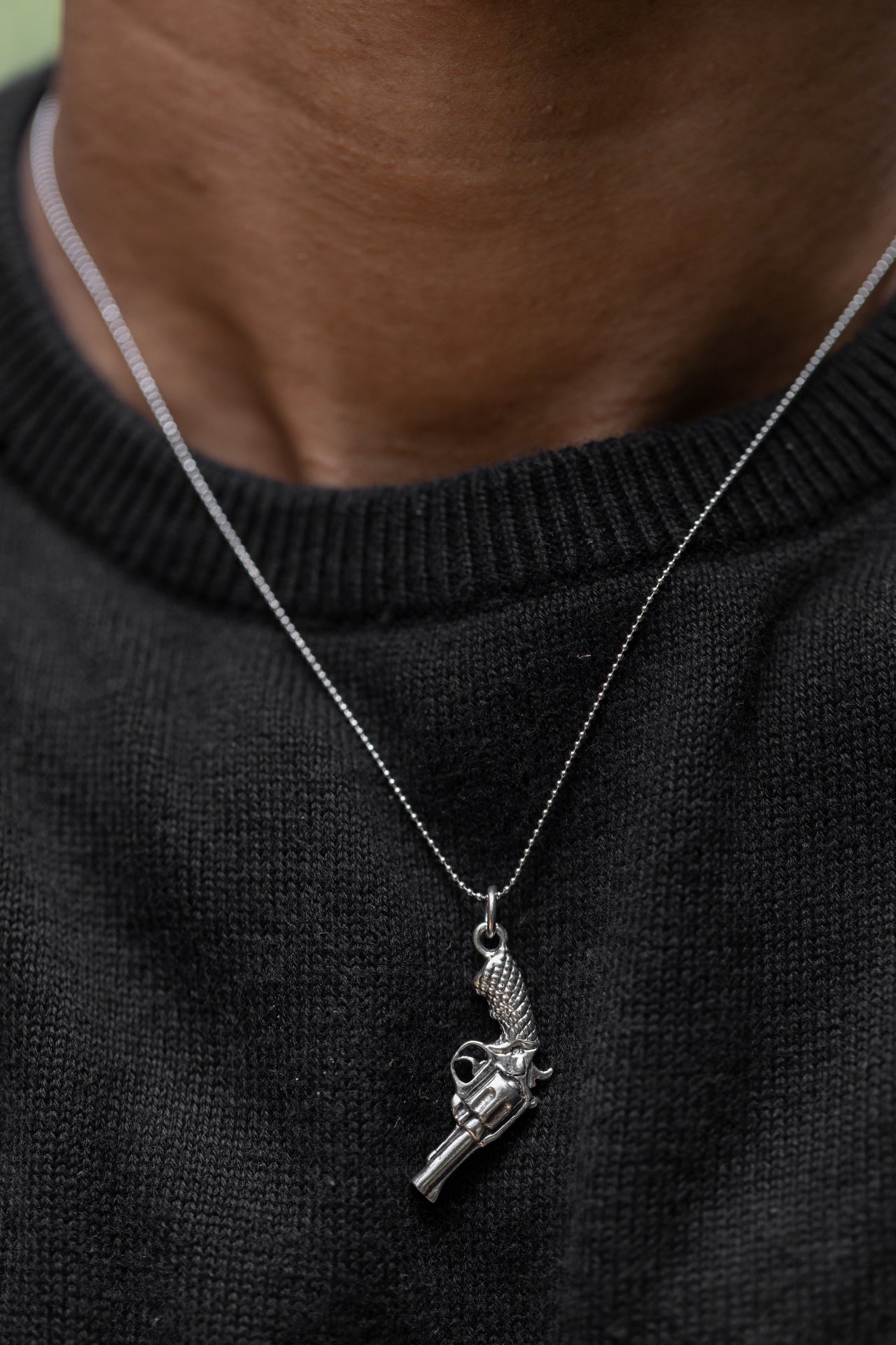 Revolver Men’s Silver Pendant-925 silver pendant for men – Parman