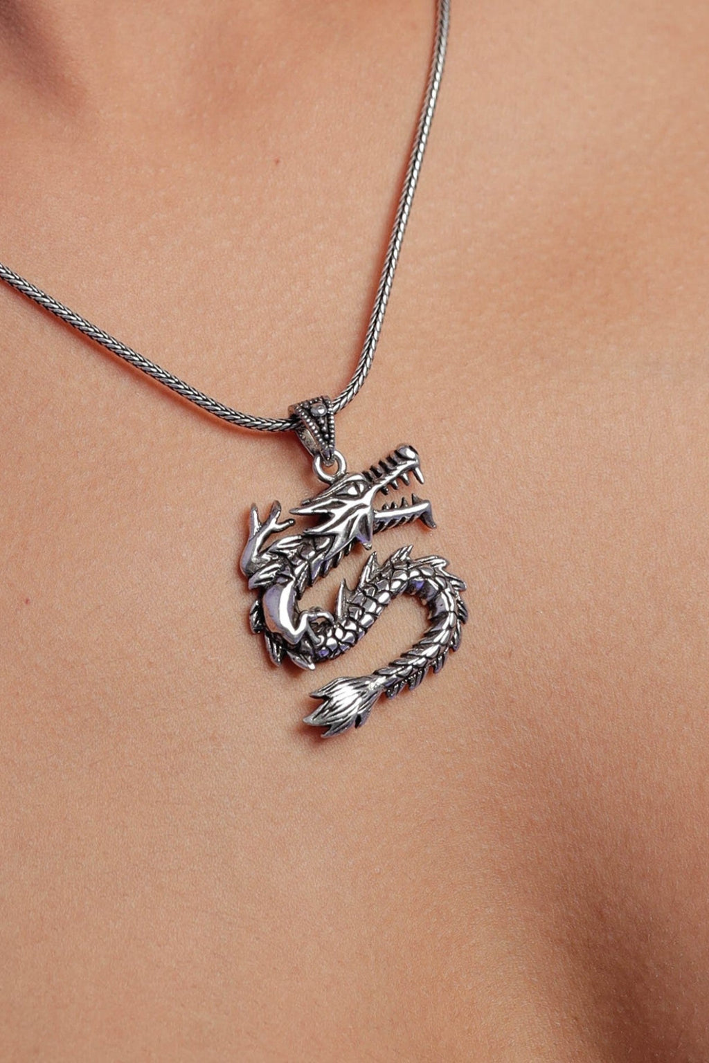 Azazel Dragon Silver Pendant – Parman