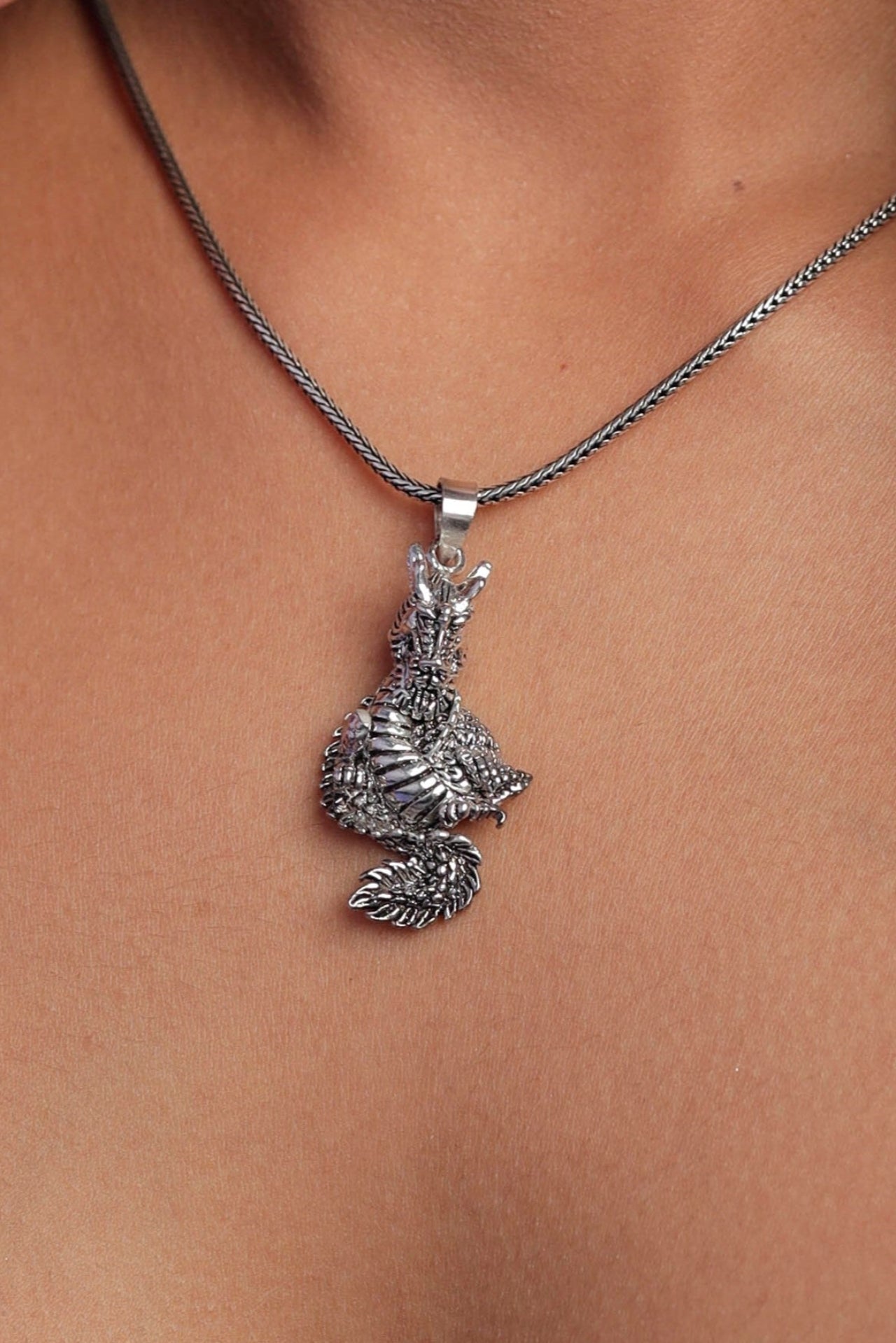 Chinese Dragon Silver Pendant – Parman